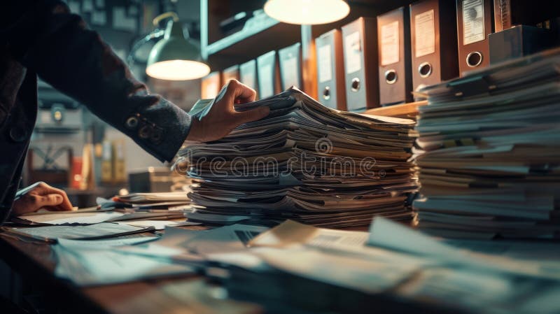 The Stack of Office Papers.AI Generated Stock Image - Image of work ...