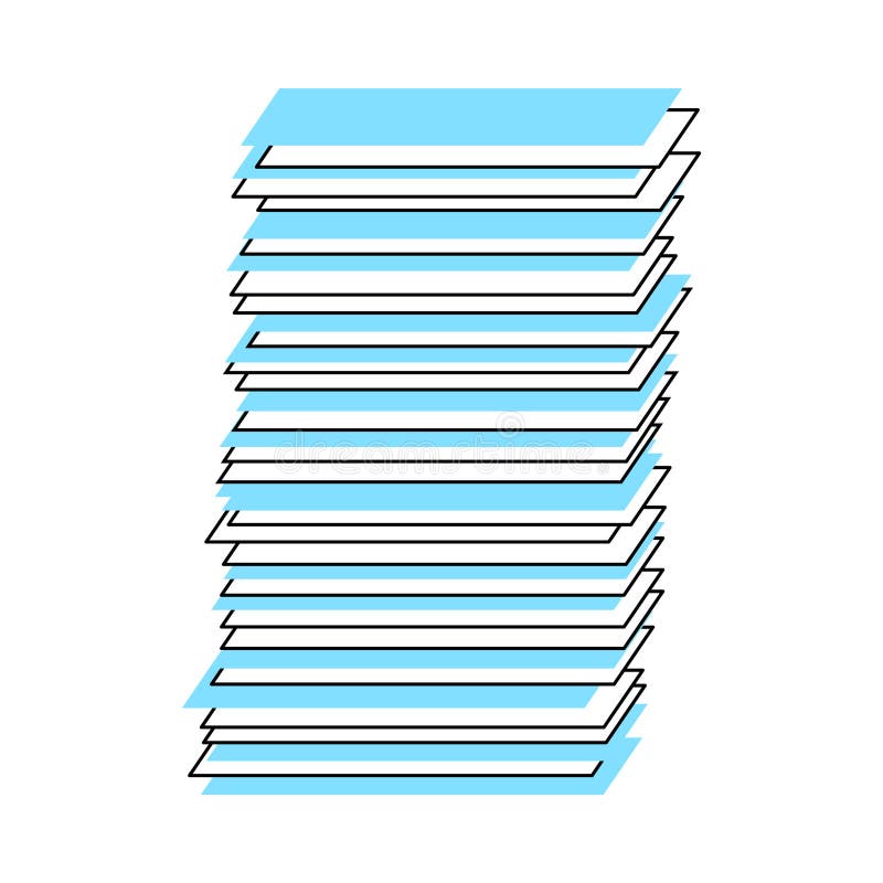 Stack of Office Papers. Big Pack of Document Stock Vector ...