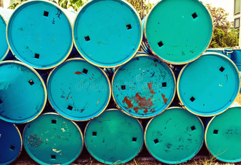 Stack of Oil Barrel Use for Background Stock Photo - Image of gallon ...