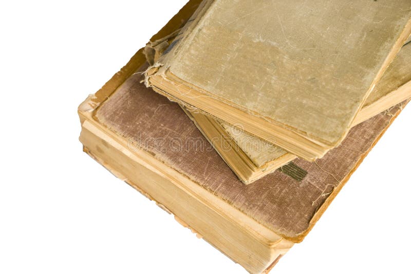 Stack of Old Antique Big Books Isolated on White Background,close Up ...