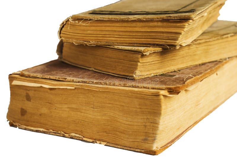 Stack of Old Antique Big Books on White Background Stock Photo - Image ...