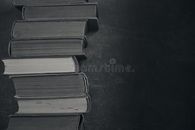 Stack of Old Battered Books on Retro Photos. Stock Photo - Image of ...
