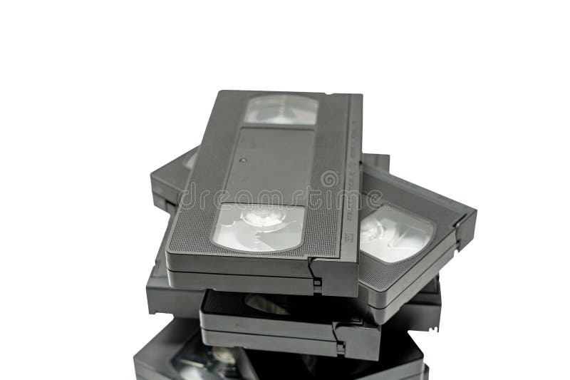 A Stack of Old Black VHS Tapes Stock Photo - Image of worn, videotape ...