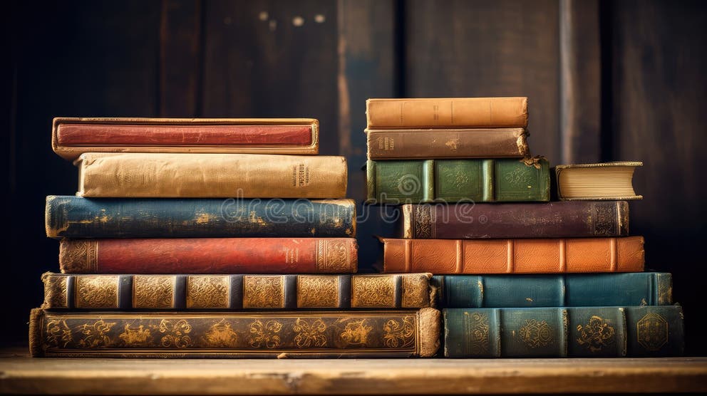 Stack old book stock illustration. Illustration of heirloom - 368663724