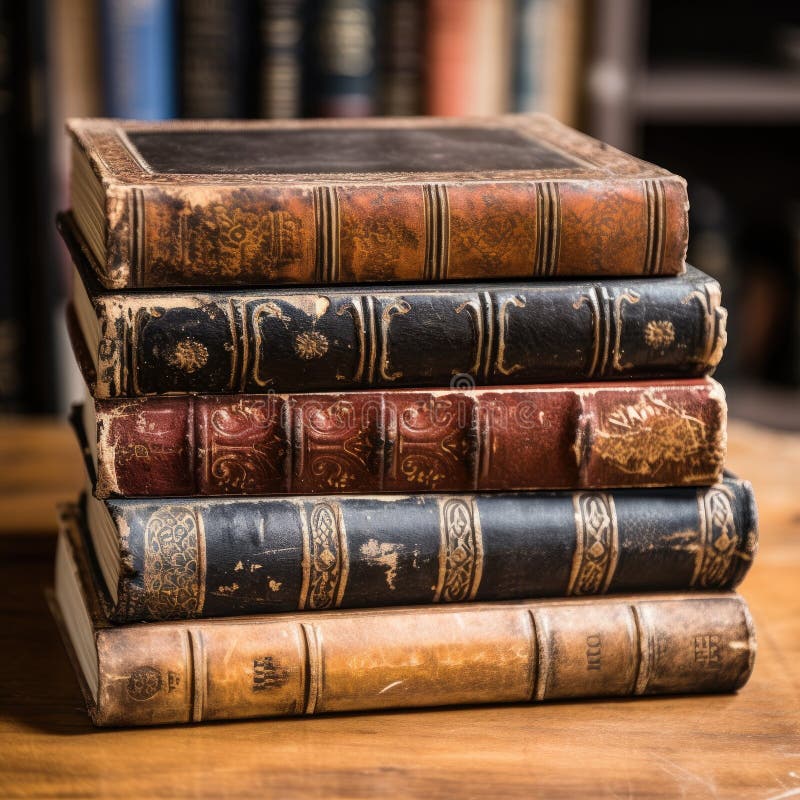 A stack of old books stock illustration. Illustration of generative ...