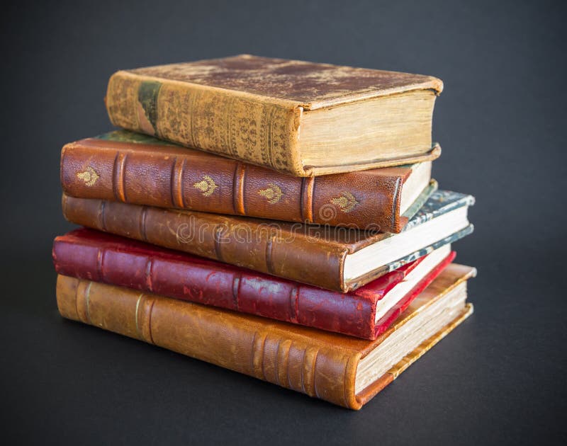 Stack of Old Books on Black Background Banner Stock Image - Image of ...