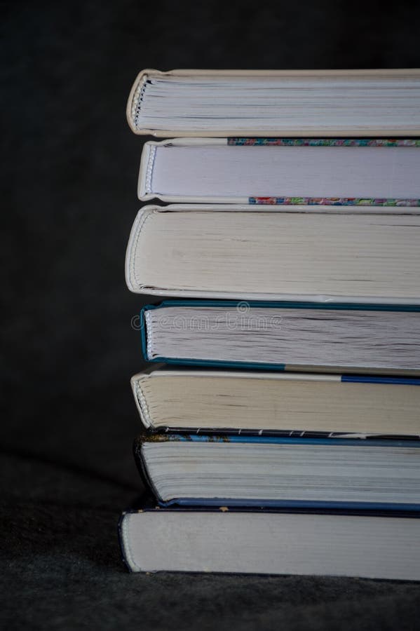 Stack of Old Books with Bookmarks Stock Image - Image of life ...