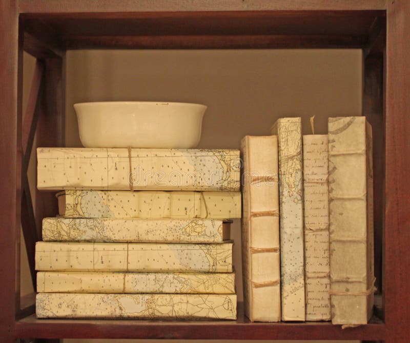 Stack of Old Books and Ceramic Bowl Stock Image - Image of library ...