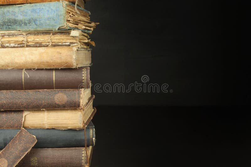Stack of Old Books, Copyspace for Your Text. Antique Books on Old ...