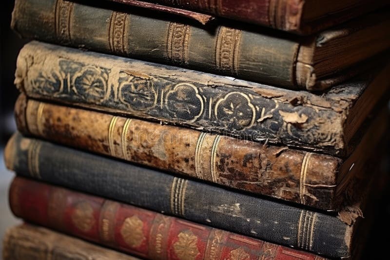A stack of old books stock illustration. Illustration of knowledge ...