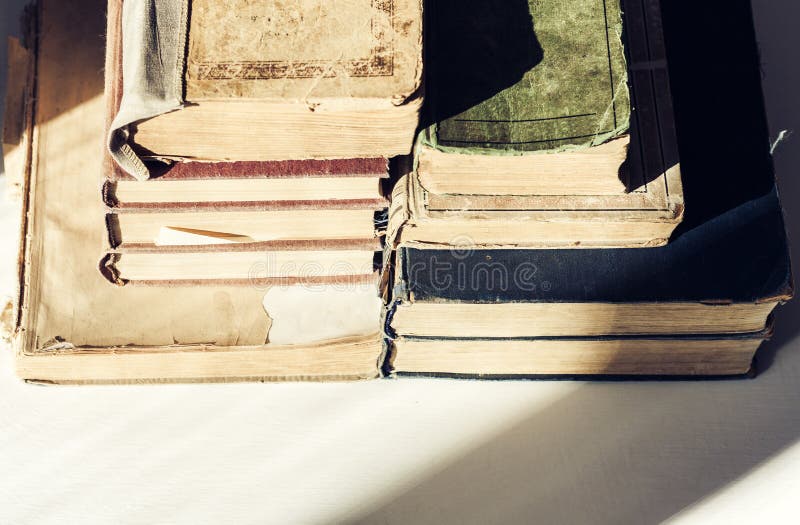 Stack of Old Books Education Retro Concept Background, Many Books Piles ...