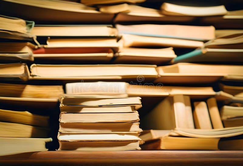 A Stack of Old Books and Flying Book Pages Against the Background of ...