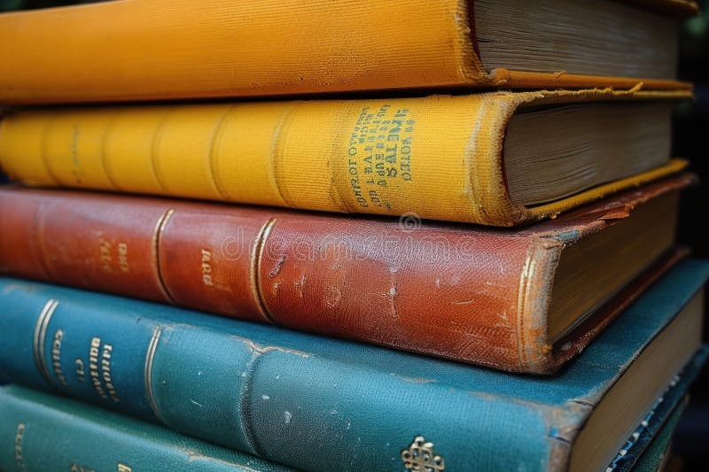 Stack of Old Books: the Greatness of Wisdom and Time in Close Up Stock ...