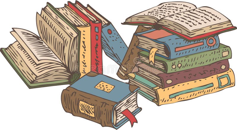 Stack of Old Books stock illustration. Illustration of classics - 117584980