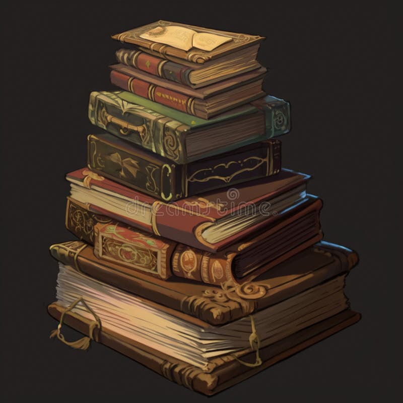 A stack of old books stock illustration. Illustration of historic ...