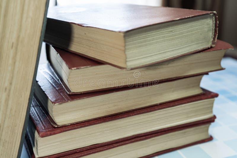 Stack with Old Books on the Table Stock Image - Image of read, pile ...