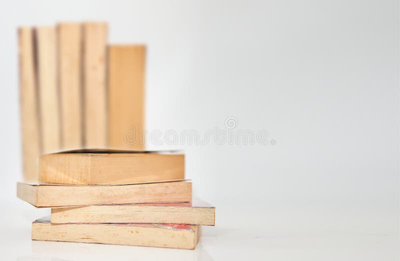 Stack of Old Books Isolated on Book Stack Background Copy Space Stock ...