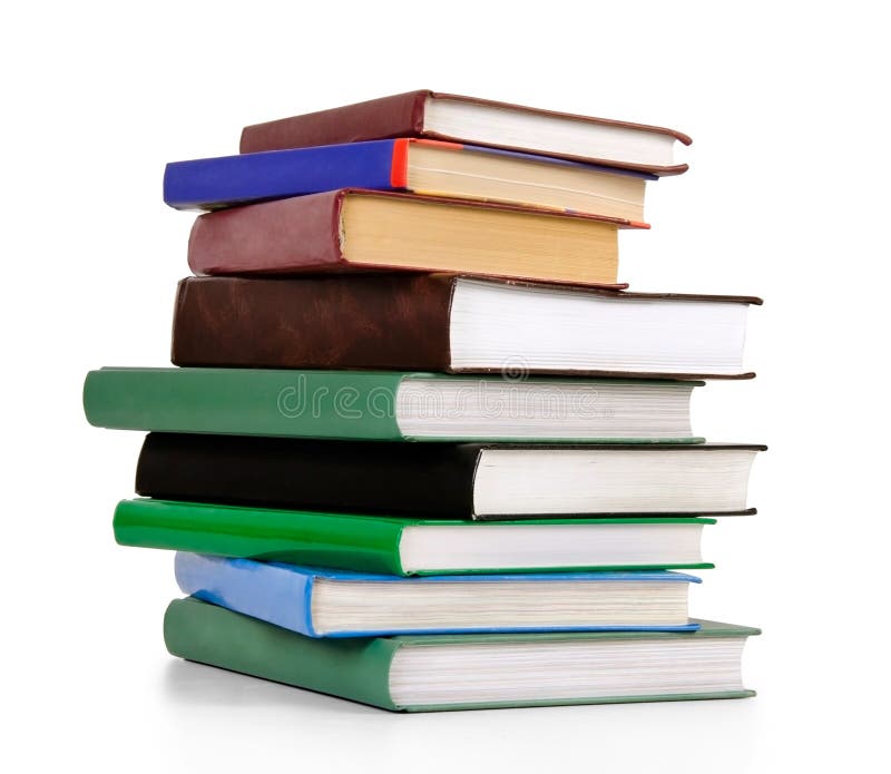 Stack of Old Books Isolated on White Stock Photo - Image of isolated ...