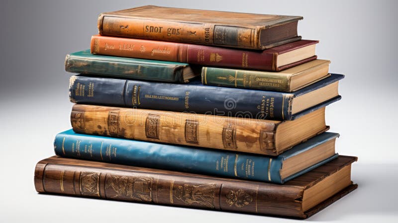 Stack of Old Books Isolated on White Background. Generative AI. Stock ...
