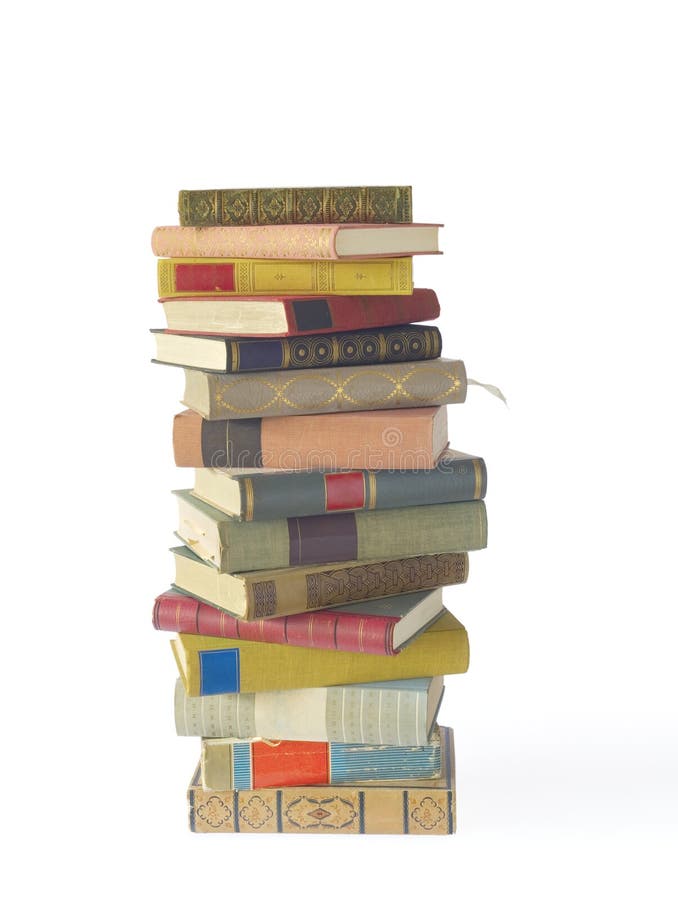 Stack of Old Books, Isolated Stock Photo - Image of book, literary ...