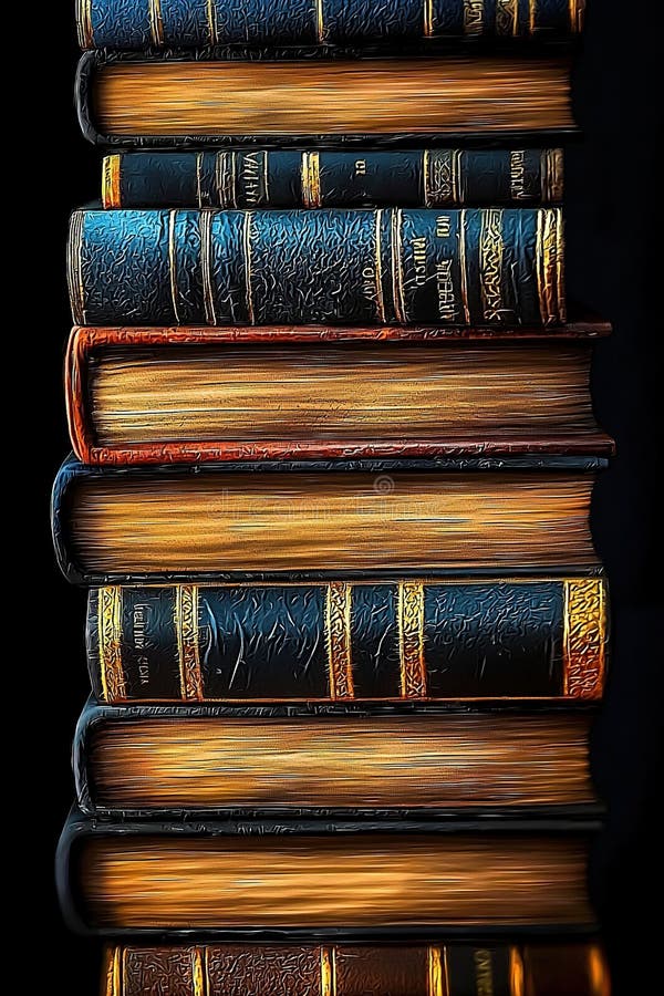 Stack of Old Books in the Library. Conceptual Background on History ...