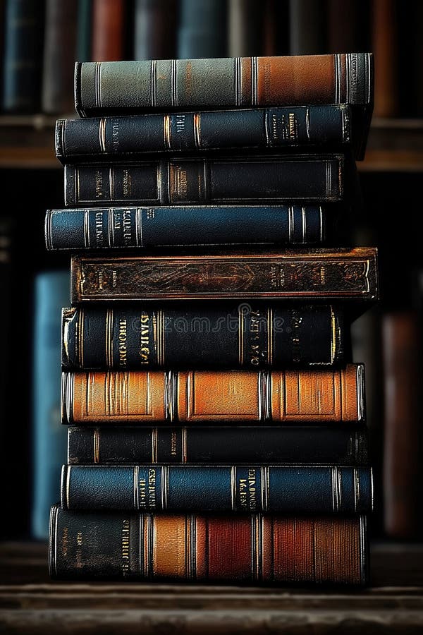 Stack of Old Books in the Library. Conceptual Background on History ...