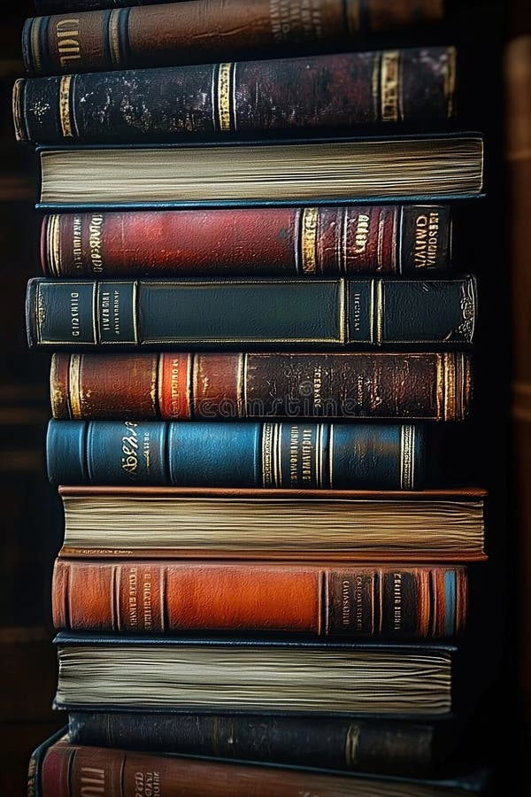 Stack of Old Books in the Library. Conceptual Background on History ...