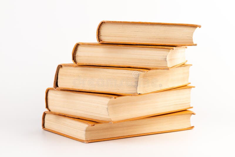 Stack of Old Books on Light Background. Book Pile Stock Image - Image ...