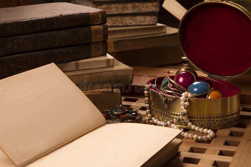 Stack of Old Books O Na Table Stock Image - Image of gold, brown: 91852773