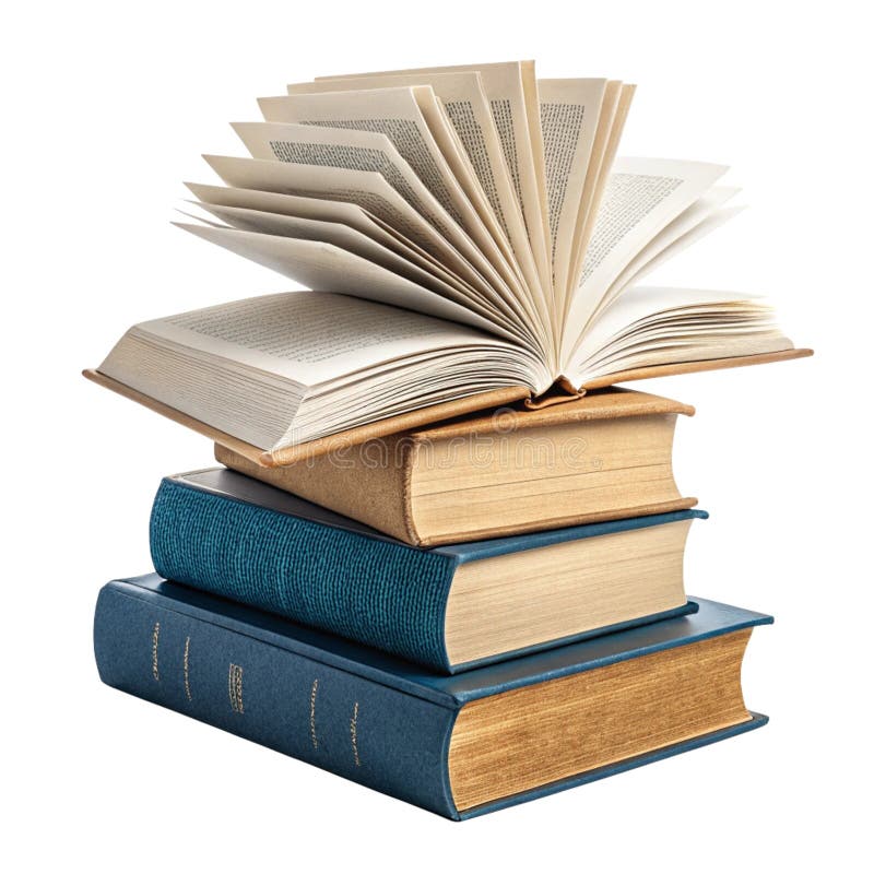 Stack of Open Books Isolated on Transparent Background Generative Ai ...