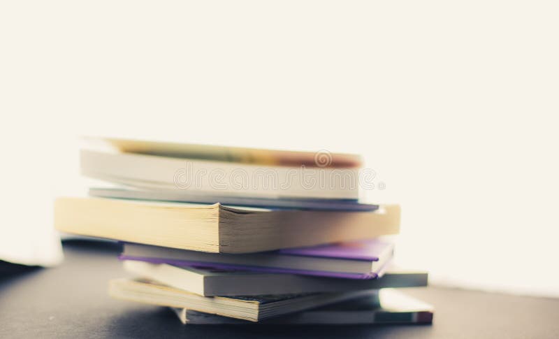 Stack of Old Books on Plain Background Stock Image - Image of leisure ...