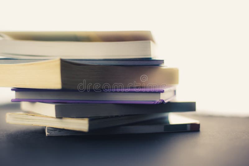 Stack of Old Books on Plain Background Stock Photo - Image of paper ...