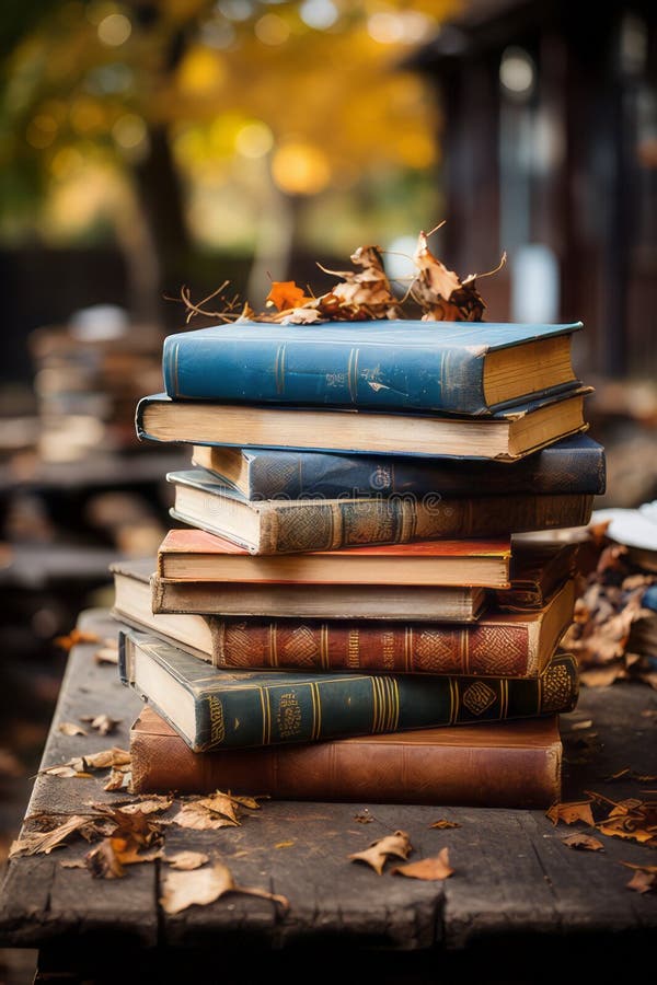 Stack of Old Books Retro Style Stock Illustration - Illustration of ...