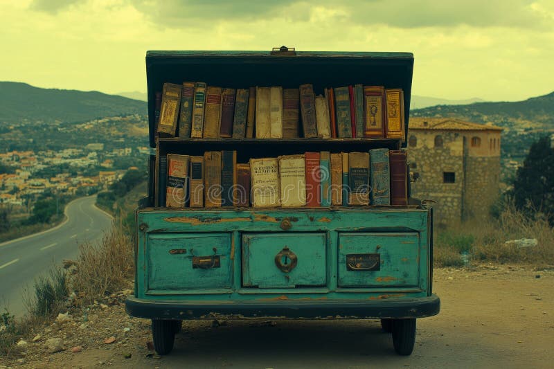 A Stack of Old Books Sat beside the Road, Close To the Black Plastic ...