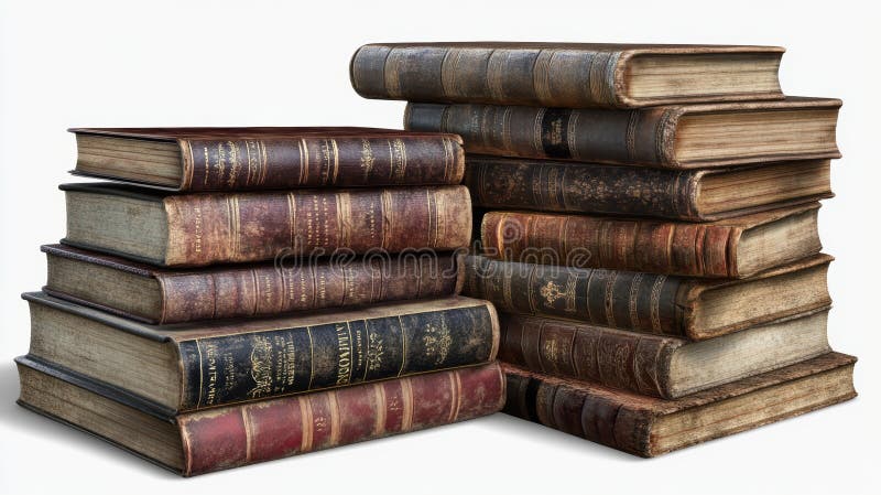 A Stack of Old Books Sitting Next To Each Other Stock Illustration ...