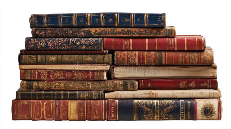 A Stack of Old Books Sitting on Top of Each Other Stock Illustration ...
