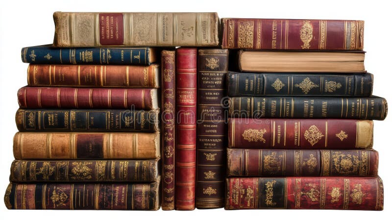 A Stack of Old Books Sitting on Top of Each Other Stock Illustration ...