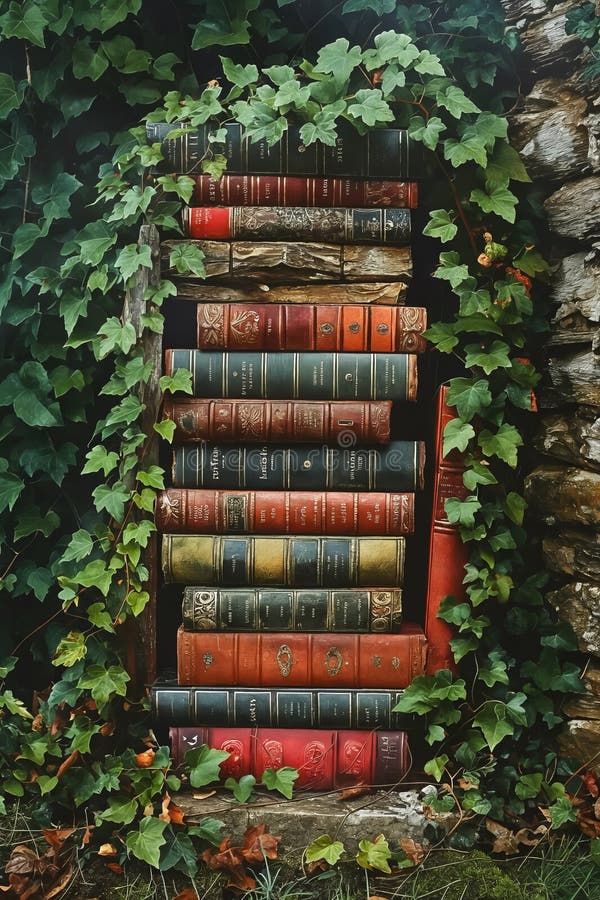 A Stack of Old Books Sitting on Top of a Pile of Books. Generative AI ...