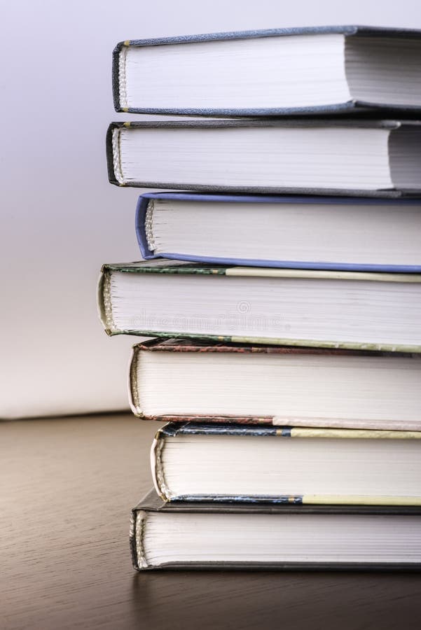 Stack of Old Books on a Table To the Library Stock Image - Image of ...