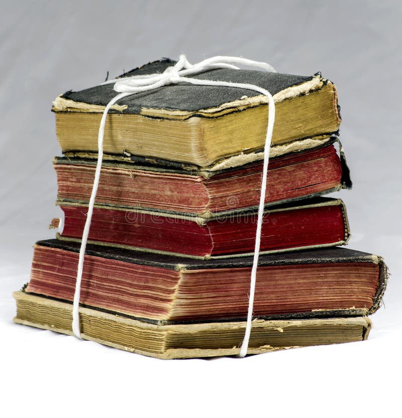Books Tied Together with a Belt Stock Image - Image of retro, novel ...