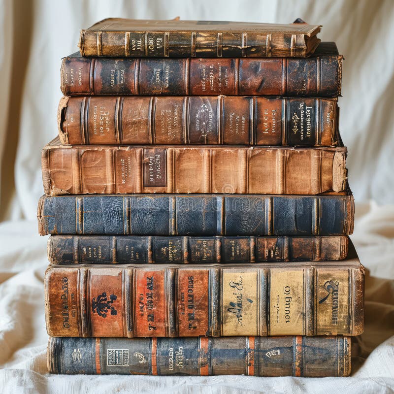 A Stack of Old Books with the Top One Titled the Art of War Stock Photo ...