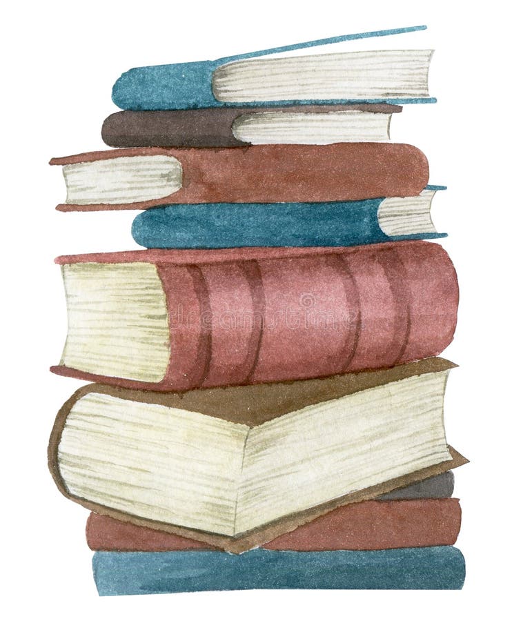 Stack of Old Books. Vintage Illustration Stock Illustration ...