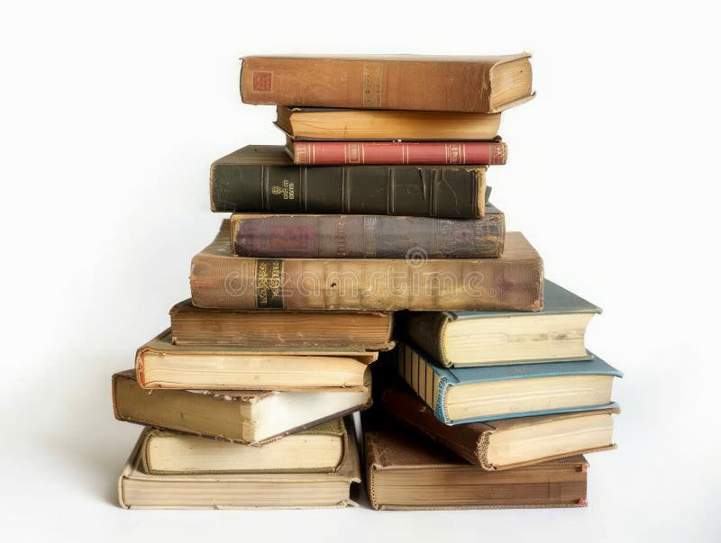 A Many Books Together Forming a Column. Stock Illustration ...