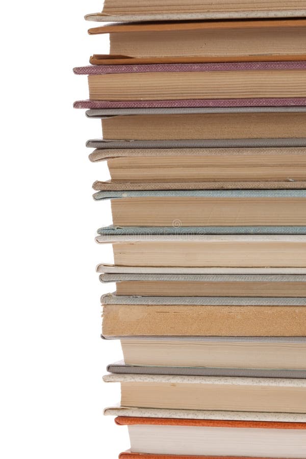 Stack of Old Books on White Stock Image - Image of education, science ...