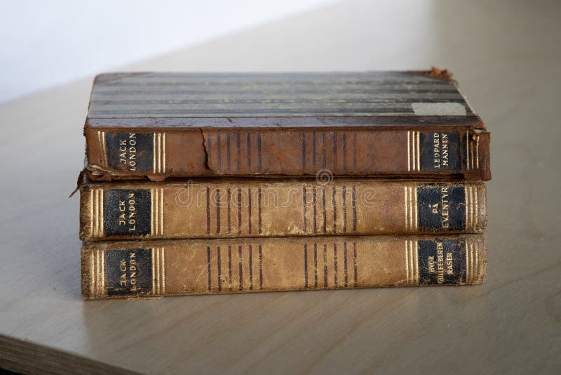 Stack Old Books on Wooden Table Editorial Stock Image - Image of blank ...