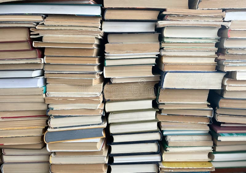 Stack of Old Books with Worn Covers, Detailed Texture, Close-up ...