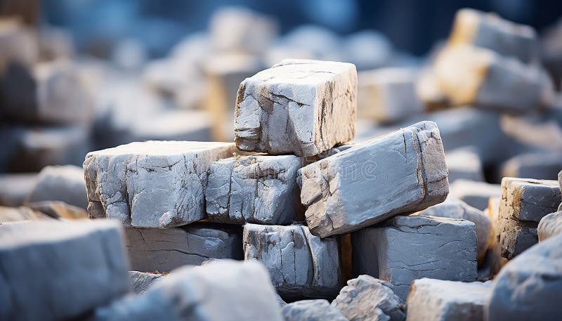 Stack of Old Bricks, Solid Construction Material for Building Generated ...