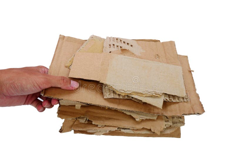 Stack of Old Cardboard Ripped Papers Isolated Stock Image - Image of ...