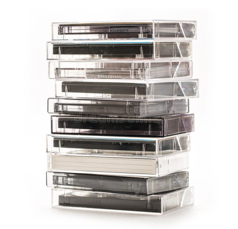 Stack of old cassettes stock photo. Image of electronics - 74086290