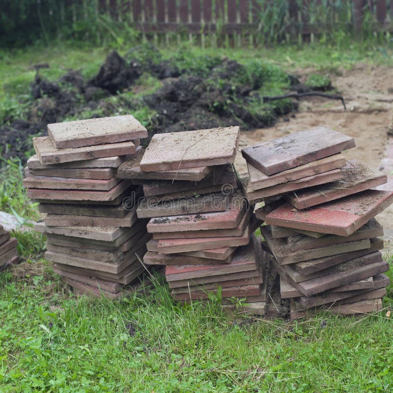 Stack of old ceramic tiles stock photo. Image of tiles - 194187194